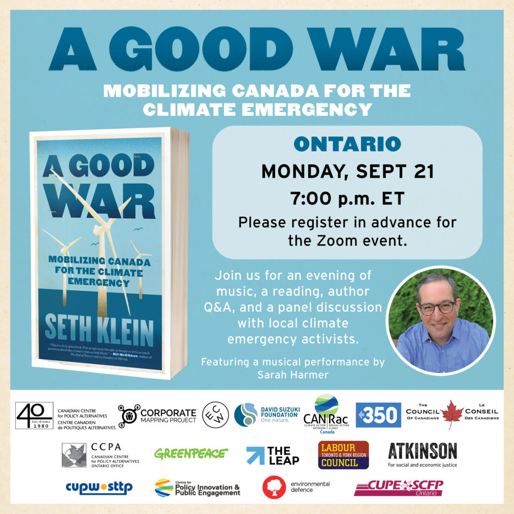 Virtual Book Launch: A Good War: Mobilizing Canada for the Climate ... Virtual Book Launch: A Good War: Mobilizing Canada for the Climate ...