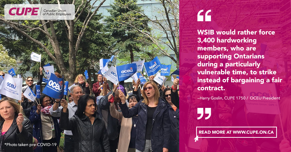 Workplace Safety and Insurance Board workers vote to strike - CUPE Ontario