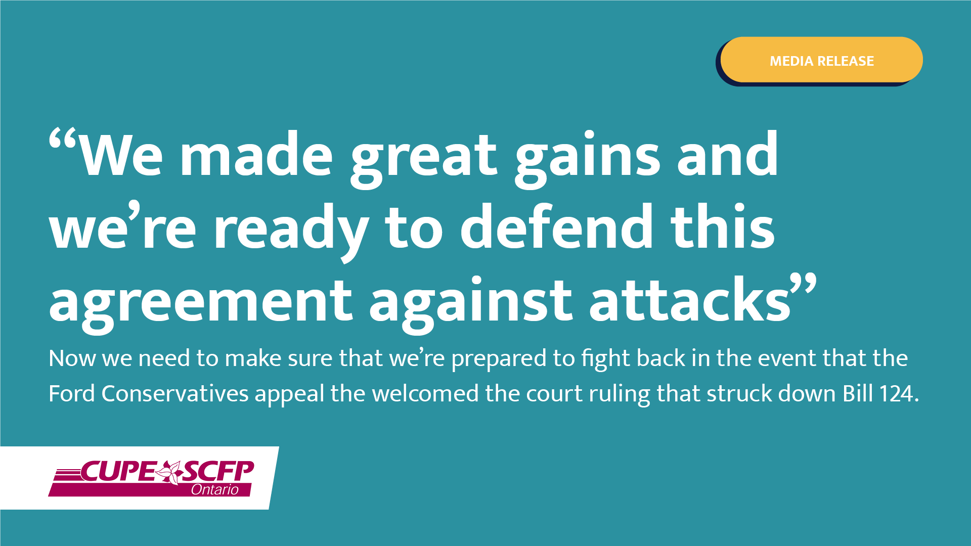 “We made great gains and we’re ready to defend this agreement against ...