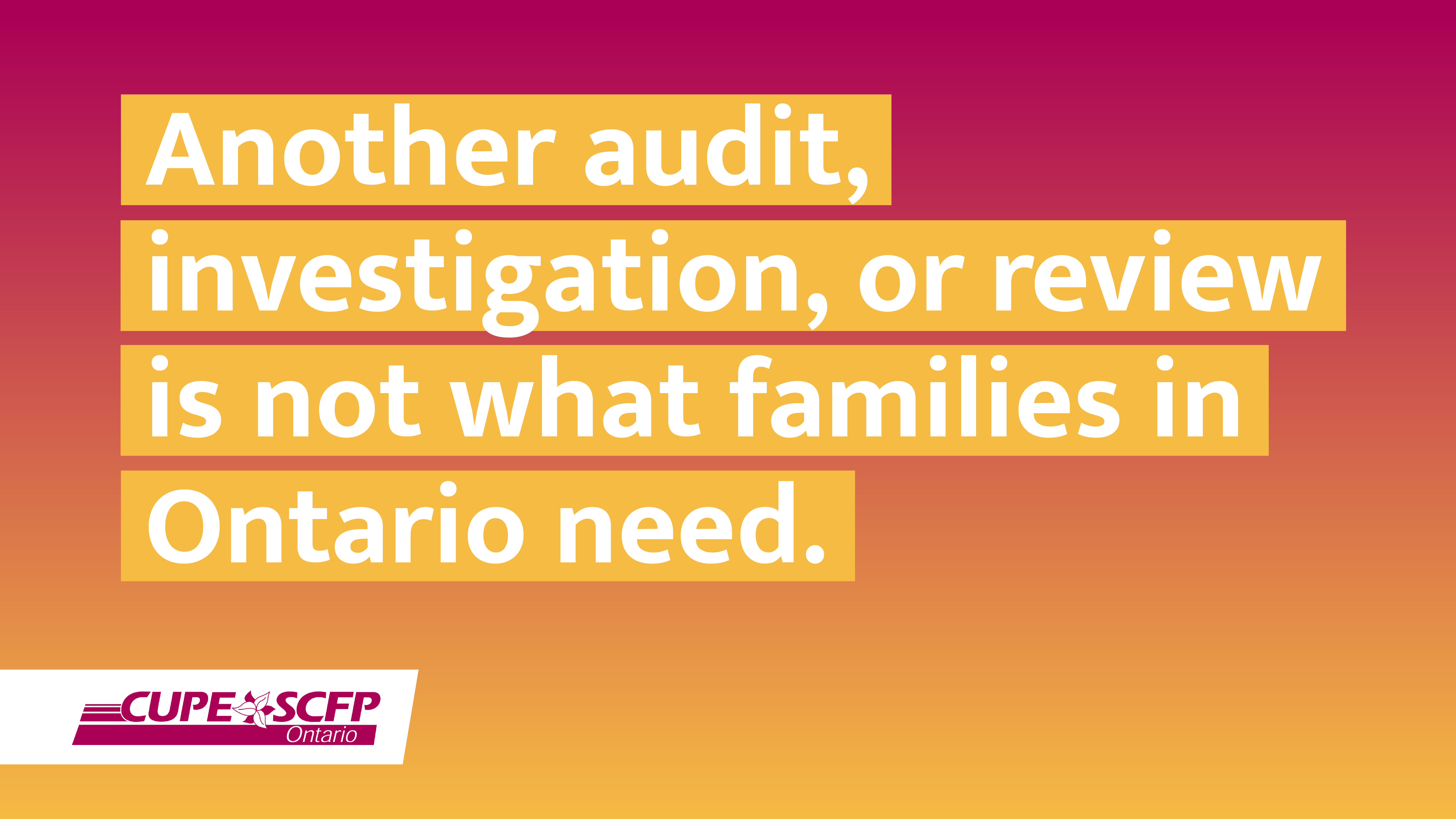 CUPE response to October 9th MCCSS briefing - CUPE Ontario